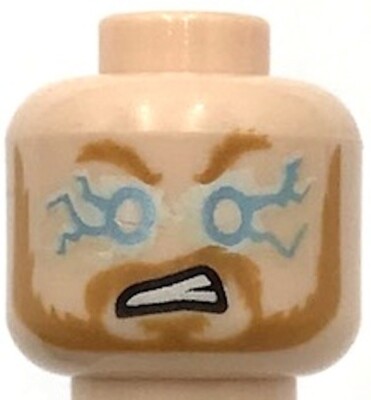 Lego New Light Nougat Minifigure Head Dual Sided Lightning Eyes Angry ...