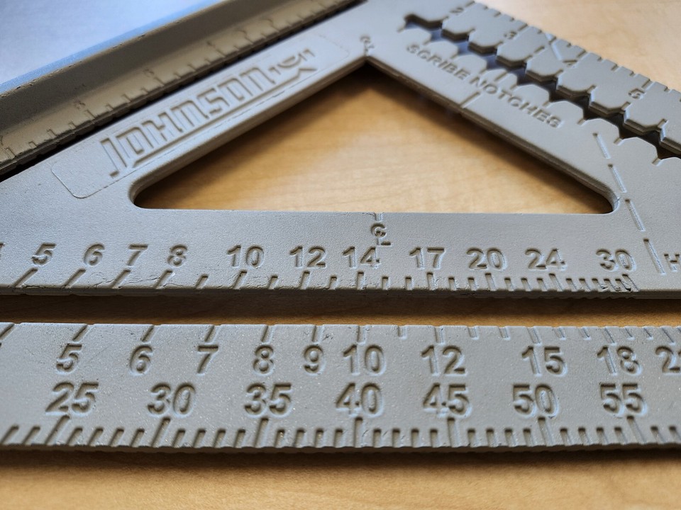 Johnson Level & Tool RAS-120 Aluminum Rafter Square w/Manual, 12 ...