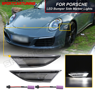 White LED Side Marker Lights For 2012-up Porsche 911 991 981 718 ...