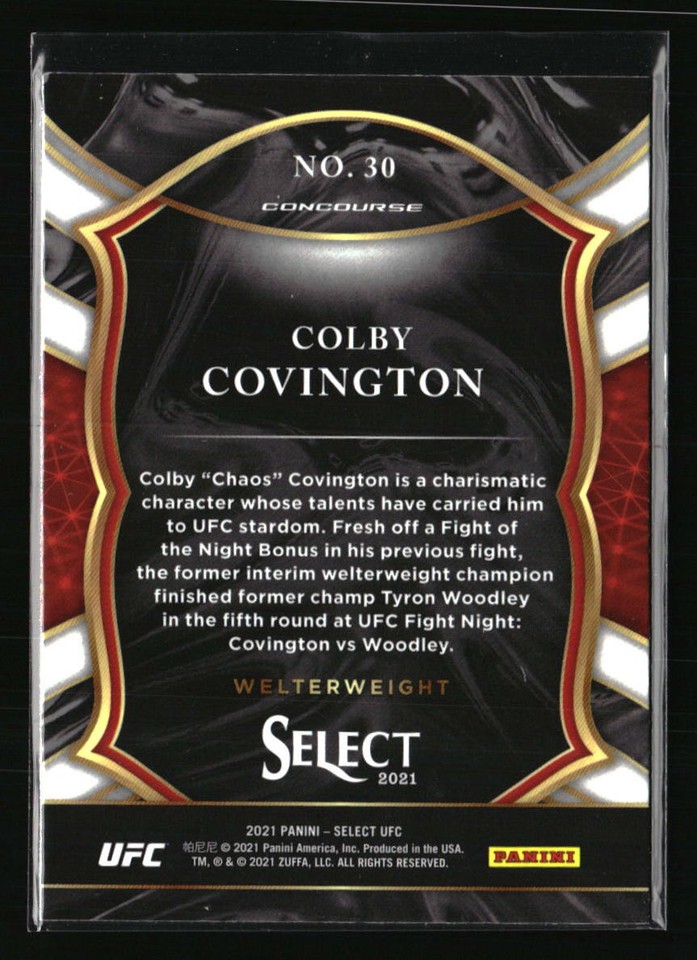 Colby Covington 2021 Panini Select UFC #30 MMA Card | eBay