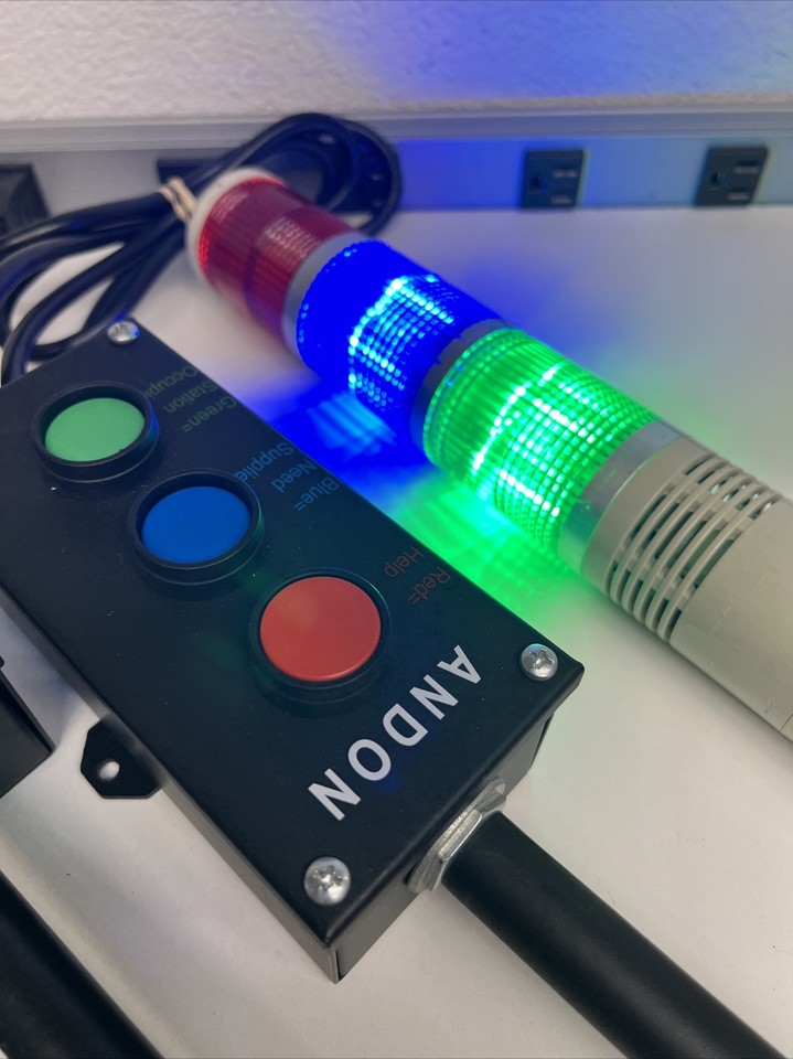 2x Signaworks Andon Tower Light 5000603 Red Blue Green + sound 60Hz ...