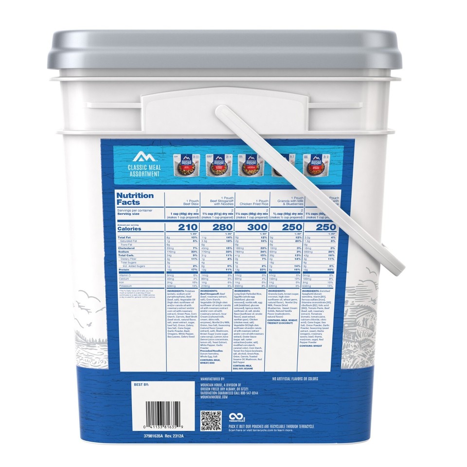 Mountain House Classic Meal Assortment Bucket | eBay