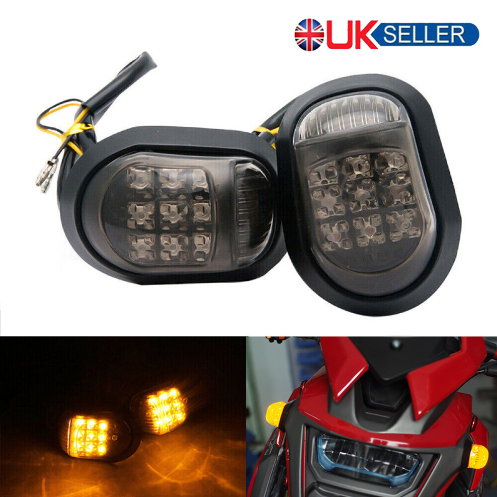 2 X 9LED Motorcycle Motorbike Flush Mount Turn Signal Indicators Amber ...