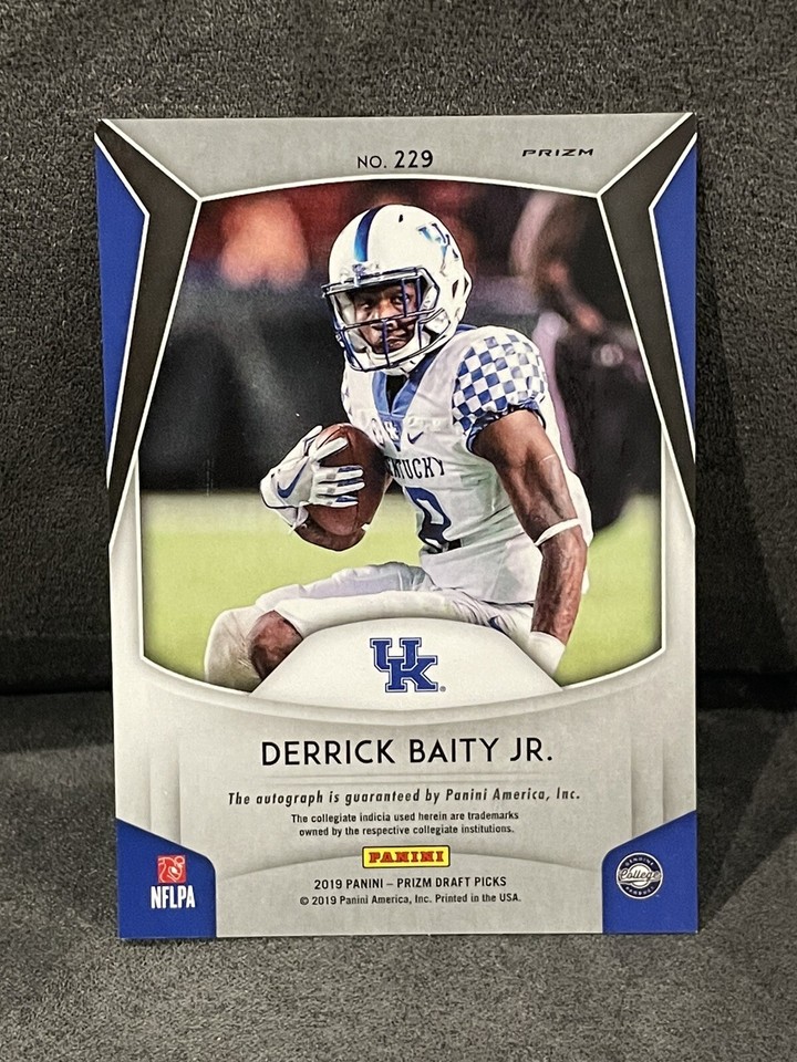 DERRICK BAITY JR. 2019 Prizm Draft SILVER RC AUTO #229 Texans | eBay