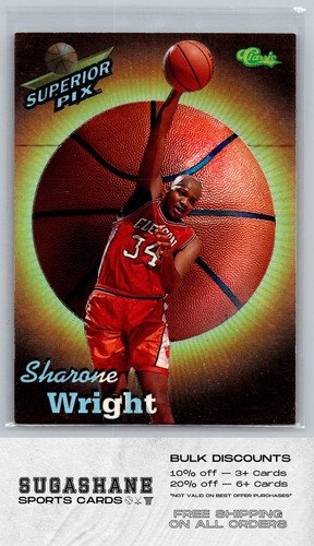1995 Classic Superior Pix 6 Sharone Wright Clemson Tigers Basketball ...