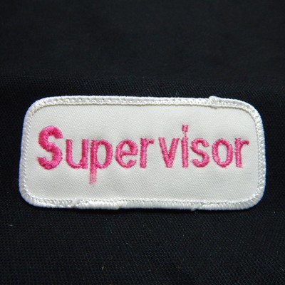 Custom Embroidered Name Tag Sew on Patch "Supervisor" | eBay