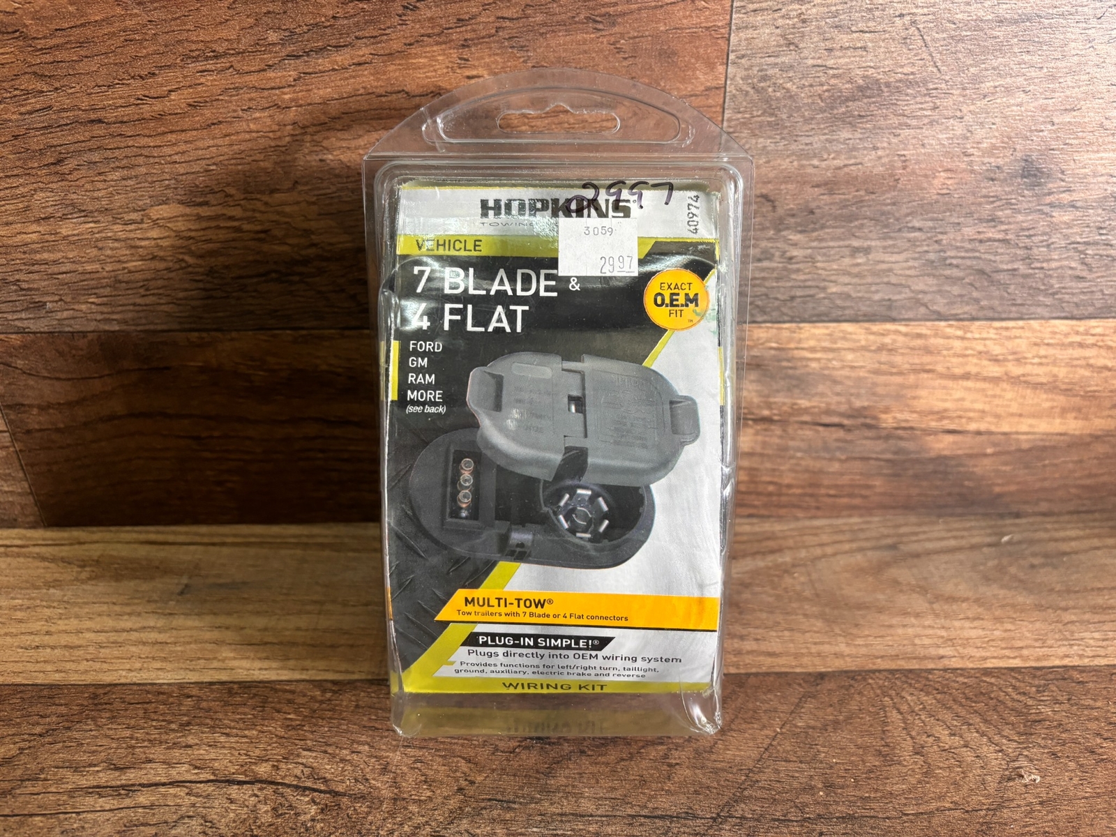 Hopkins Multi Tow Wiring Kit #40974 7 Blade & 4 Flat Fits Ford, GM, RAM ...