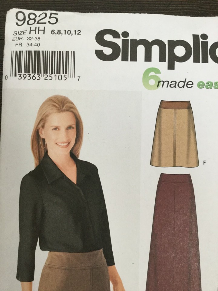 Simplicity 9825 Skirt 6 Easy Slim A-line Contrast Yoke Flower Applique ...