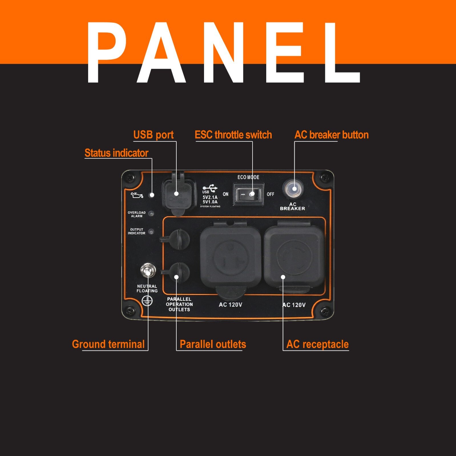 GENKINS 2300 Watt Inverter Generator Ultra Light Ultra Quiet Gas ...