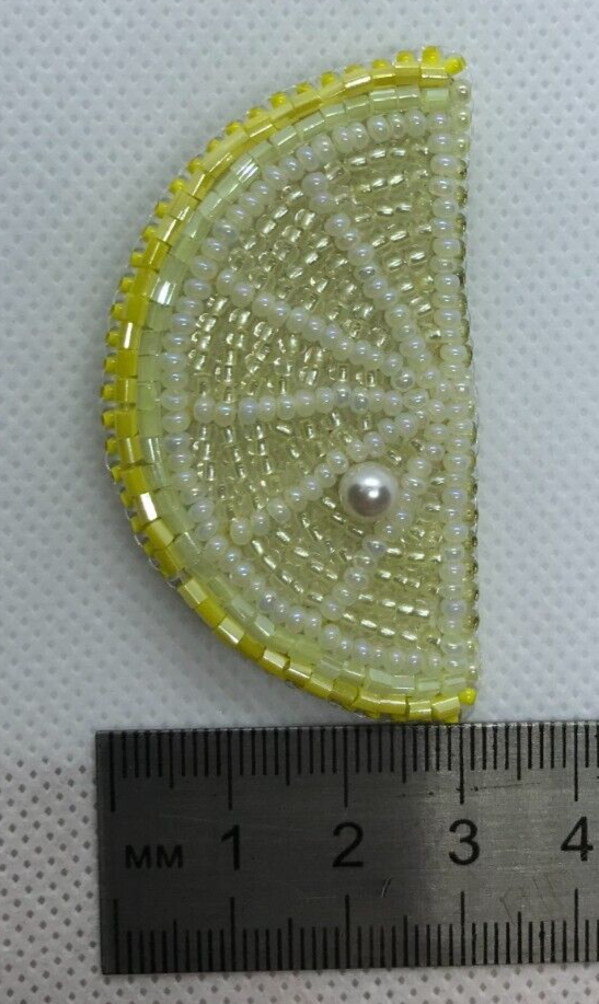 Lemon beaded Embroidered Yellow Cut Half Lime Pin Brooch | eBay