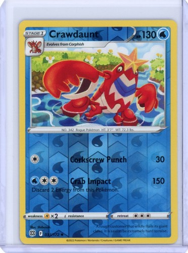 Crawdaunt 33/172 Reverse Holo - 2022 Brilliant Stars - Pokemon TCG | eBay