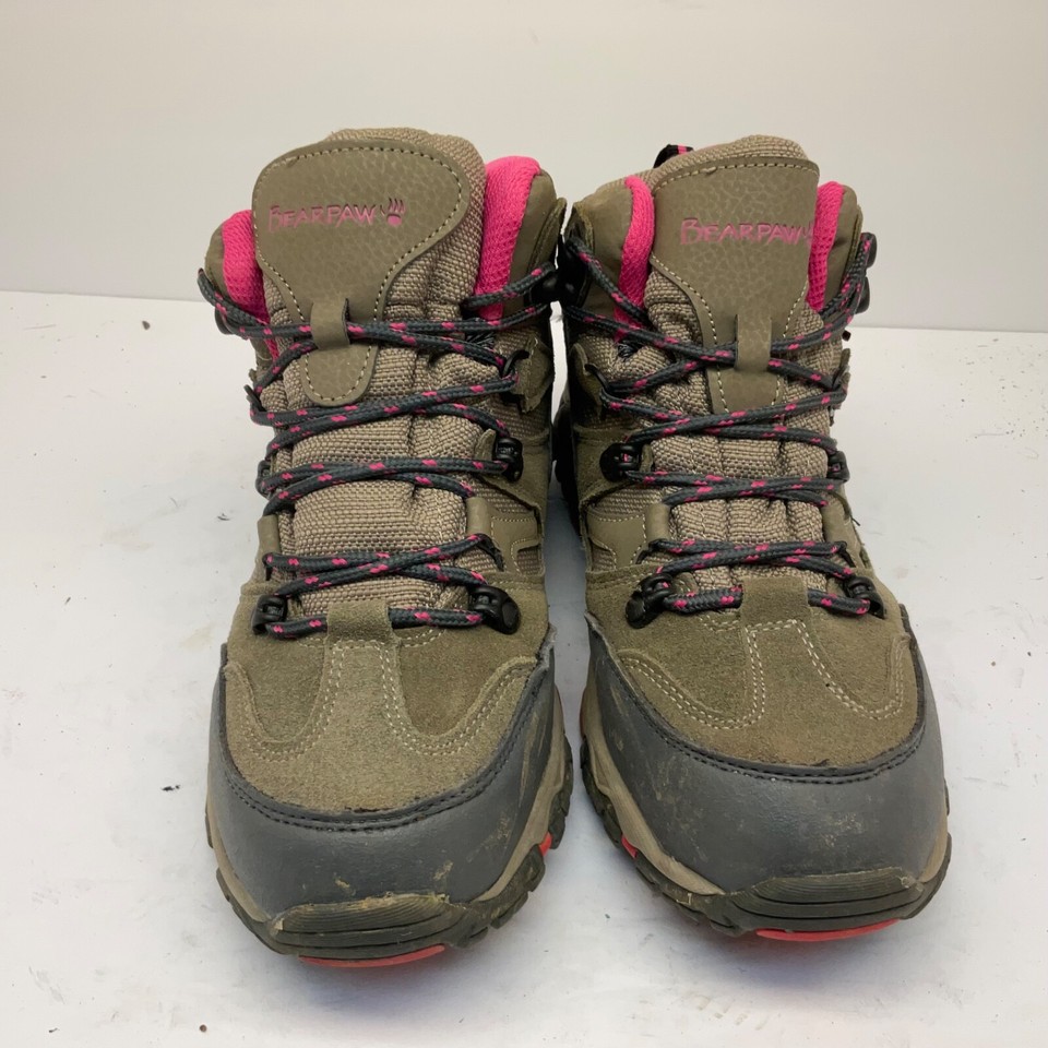 BEARPAW Women's Corsica Mid-Cut WP Hiking Boots 4390 Taupe/Pink Size 8M ...