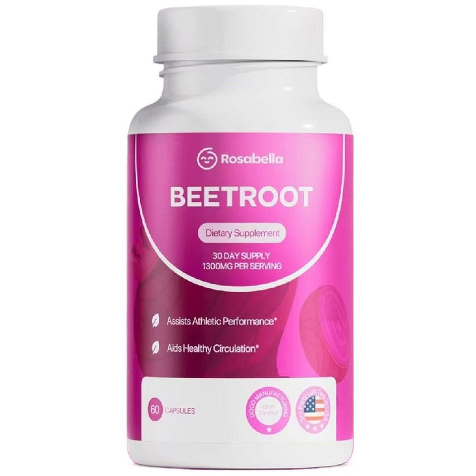 Rosabella Beet Root Capsules – 1300mg Beetroot Powder Support Muscle ...