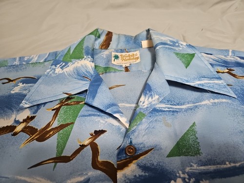 Vintage Waikiki Holiday Albatross Gooney Birds Button-up Hawaiian Shirt ...