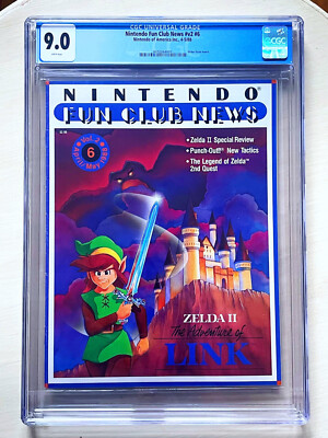 💎 Nintendo Fun Club News Vol 2 # 6 Nintendo Power Mag CGC Graded 9.0 ...