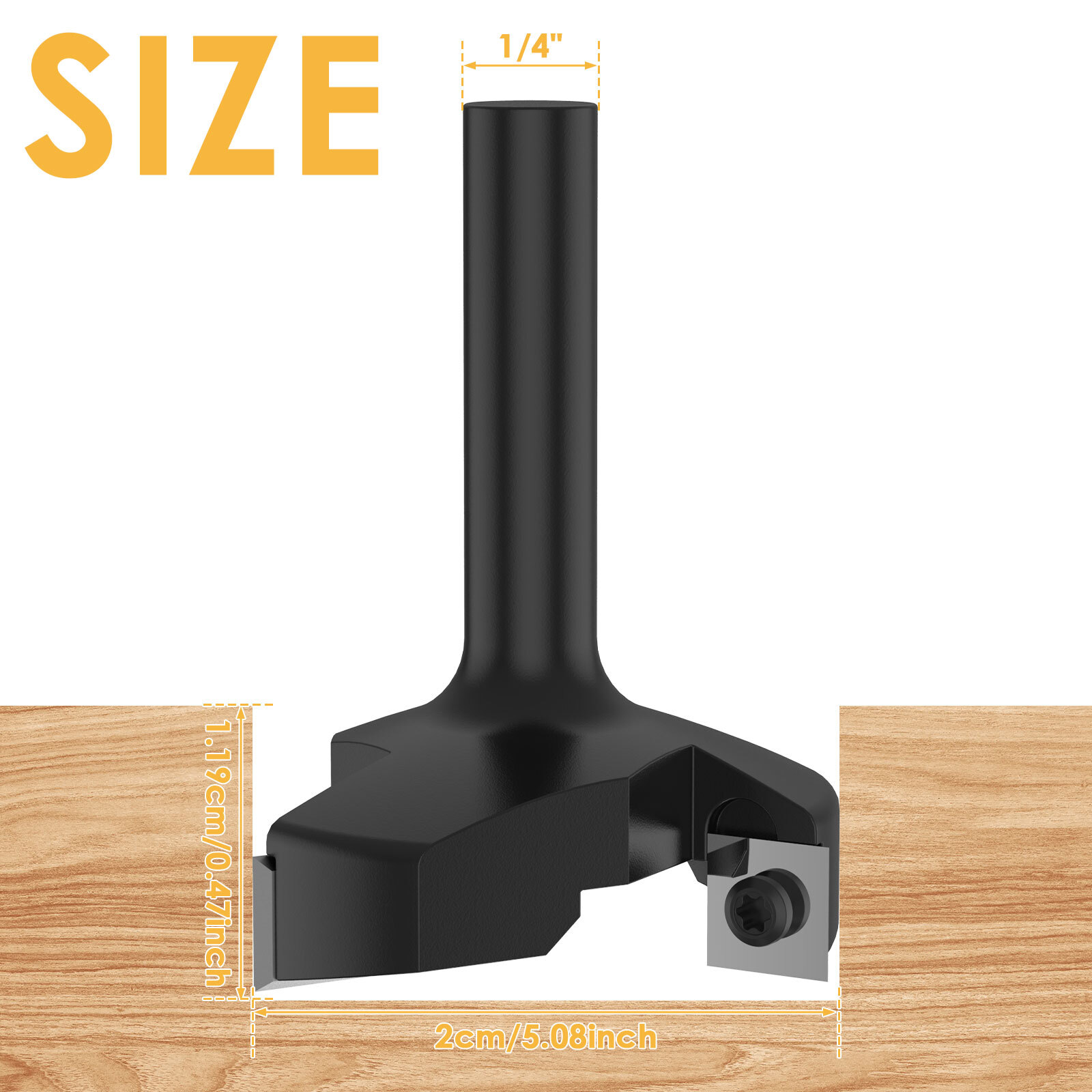 Surfacing Router Bit Tungsten Steel 1/2inch Shank 3-Flute Slab ...