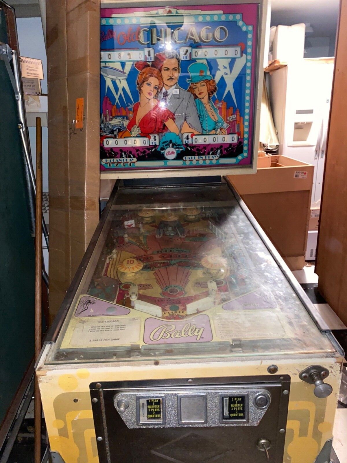 Old Chicago Pinball Machine 1976; Turns on, but may need work | eBay