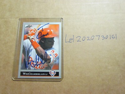 1992 Leaf Wes Chamberlain signed Baseball Card | eBay