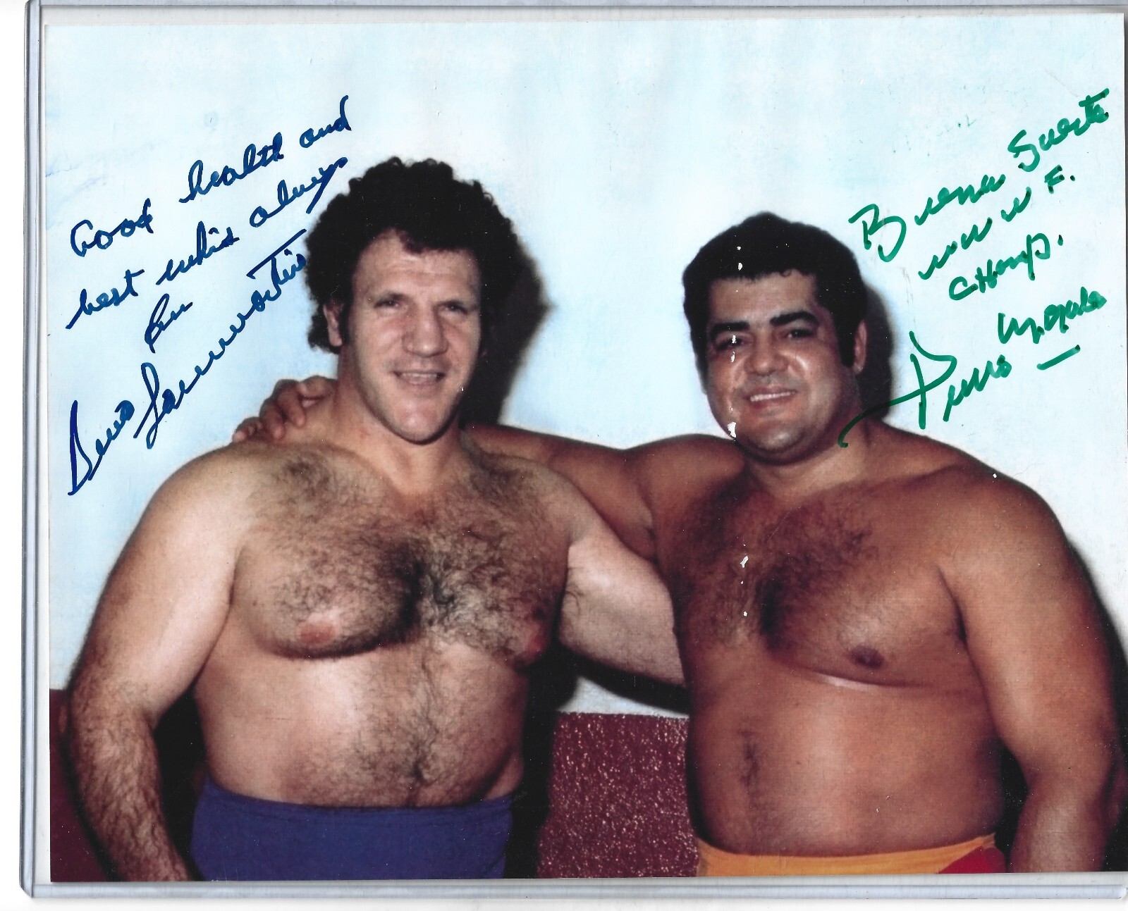 **PLEASE READ** MBO Pedro Morales Bruno Sammartino Signed Wrestling Photo /COA | eBay