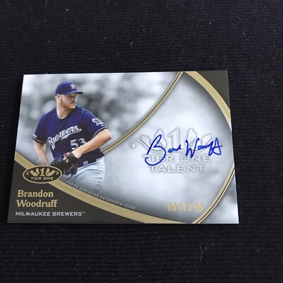 2020 Topps Tier One Brandon Woodruff Talent Auto Autograph 083/299 ...