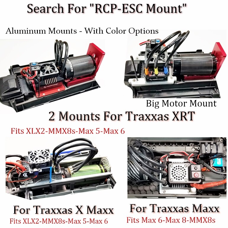 RCP-ESC Mount Fits Traxxas XRT XLX2 - Max 6 - Max 5 All in One Aluminum ...