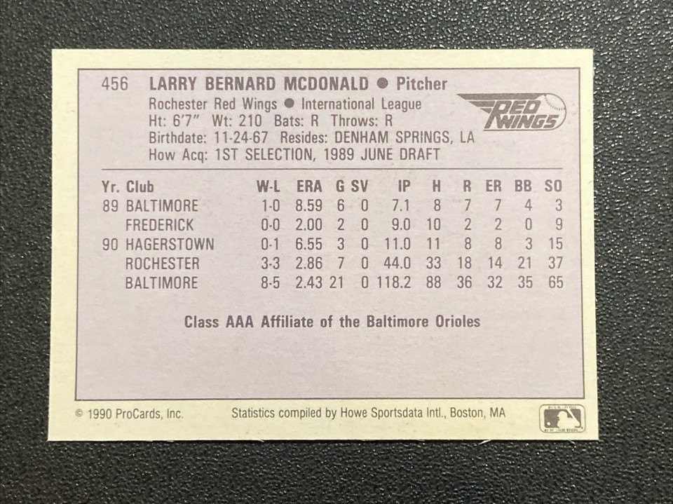 1990 ProCards AAA Future Stars Ben McDonald #456 | eBay