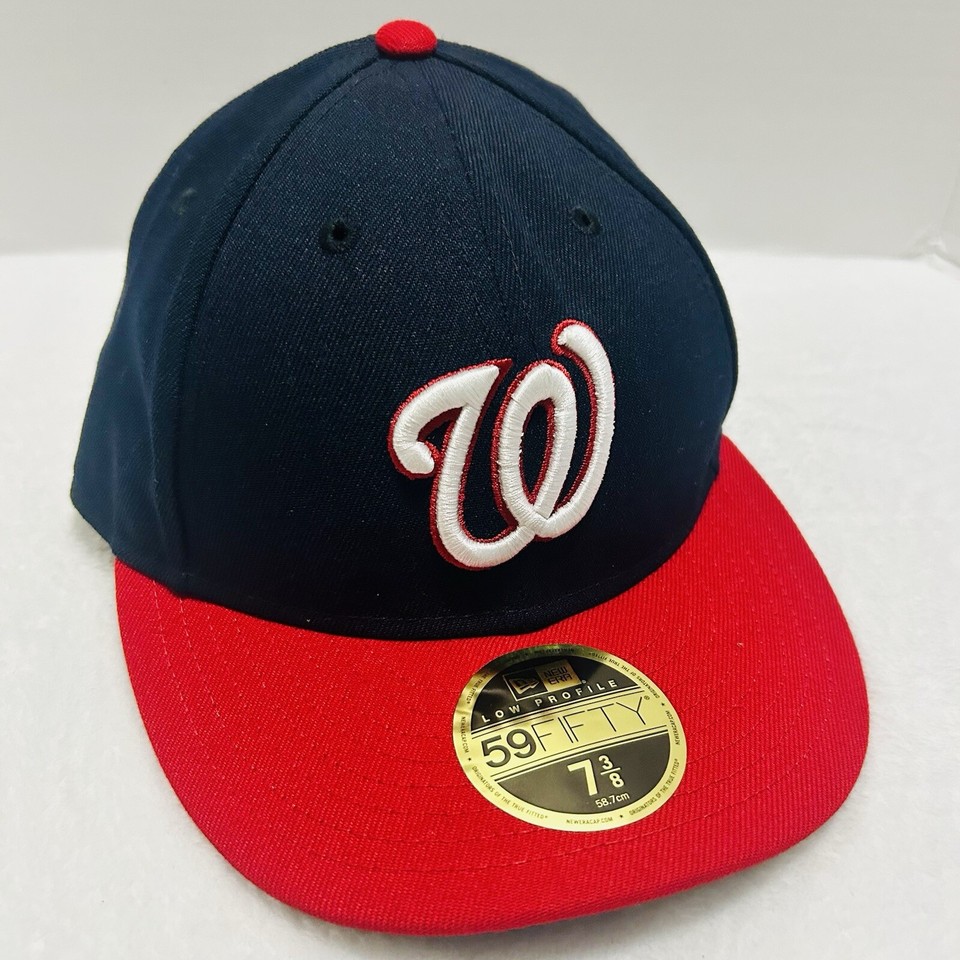 New Era Washington Nationals 2-Tone 59FIFTY Fitted Hat Cap Blue Red 7 3 ...