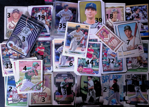 (320) CARD BASE INSERT LOT MATT OLSON Oakland Athletics Atlanta Braves ...