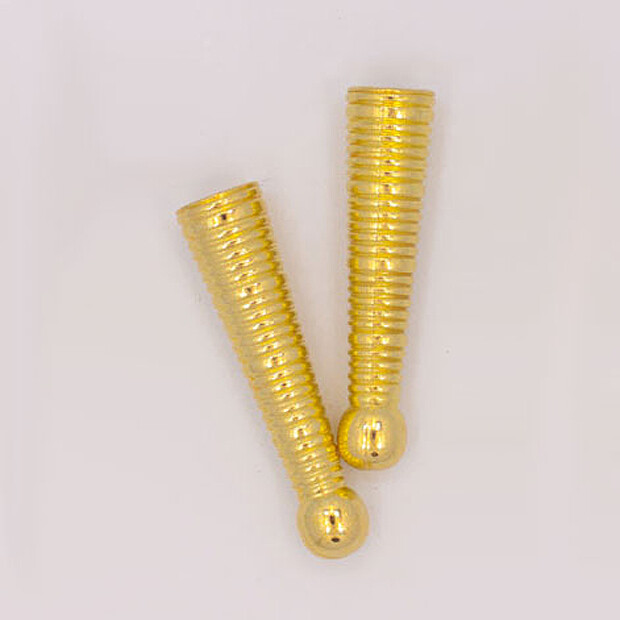 Bolo Tips ~ Ribbed Tapered Tips ~ Gold, Silver or Ant. Silver Tone ~ 1 ...