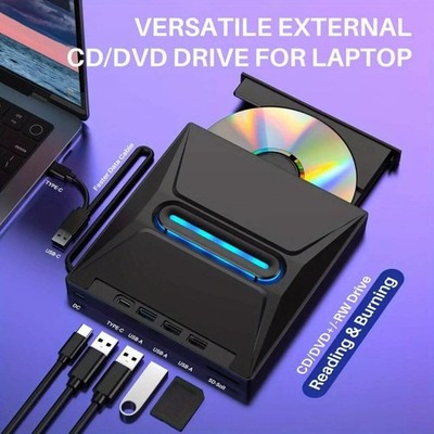 Externe CD/DVD Laufwerk USB 3.0 RW Brenner für alle Laptops/Desktop PC ...