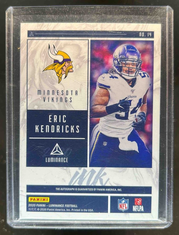 2020 Panini Luminance Eric Kendricks Ink Auto #/99 Vikings | eBay