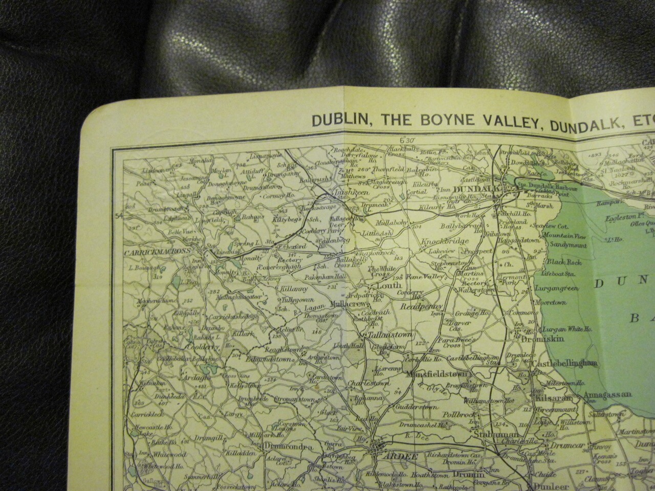 Vintage Map DUBLIN & DUNDALK Fingal IRELAND J Bartholomew 1940 Detailed ...