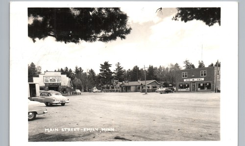 MAIN STREET c1950s emily mn real photo postcard rppc minnesota history ...