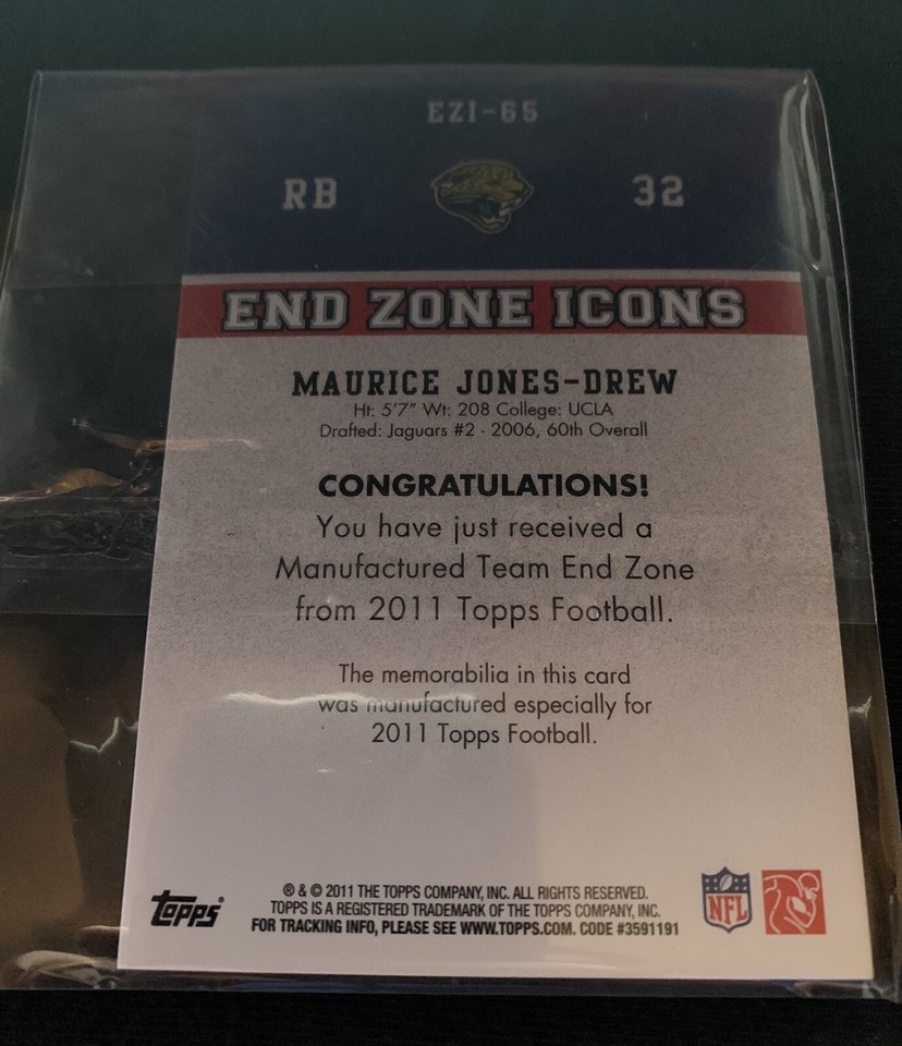 2011 Topps End Zone Icons Patches EZI-65 Maurice Jones-Drew | eBay