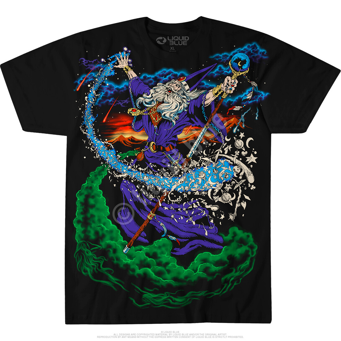 WIZARD-Big Print 2 SD T-SHIRT S,M,L,XL,XXL LIQUID BLUE WIZARD-Big Print 2 SD T-SHIRT S,M,L,XL,XXL LIQUID BLUE