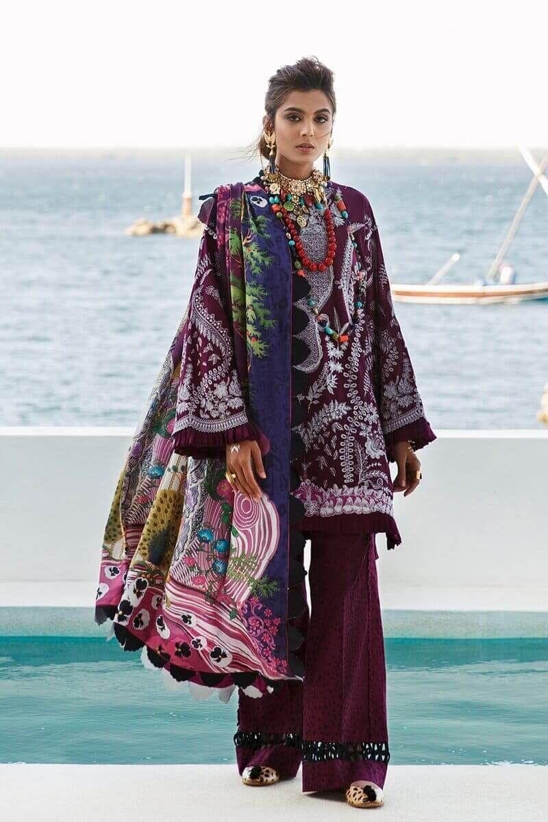 Pakistani Original Elan Luxury Embroidered Lawn Dress - Gem