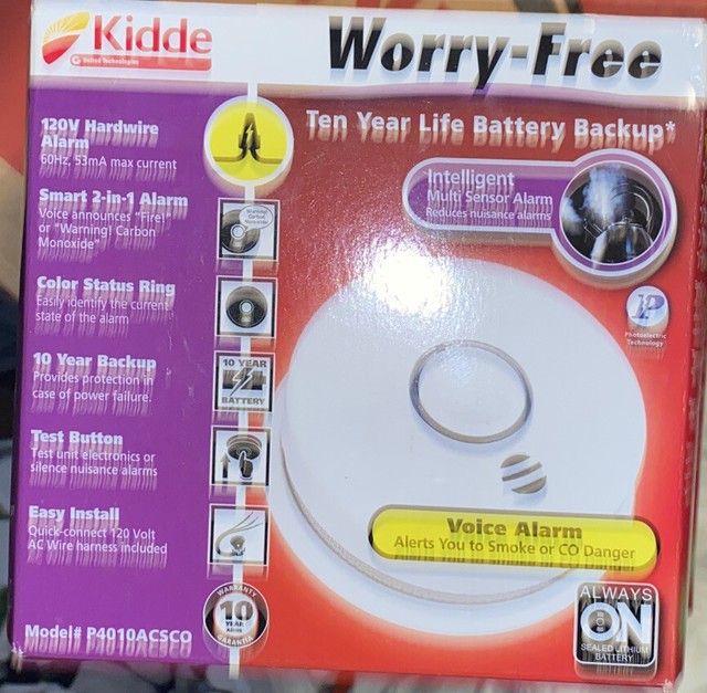 Kidde P4010ACSCO AC Hardwired Combination 1 Carbon Monoxide ...