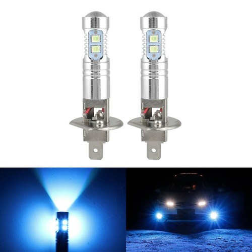 2x H1 LED Headlight Bulb Kit 100W 8000K Ice-Blue High/Low Beam Fog ...