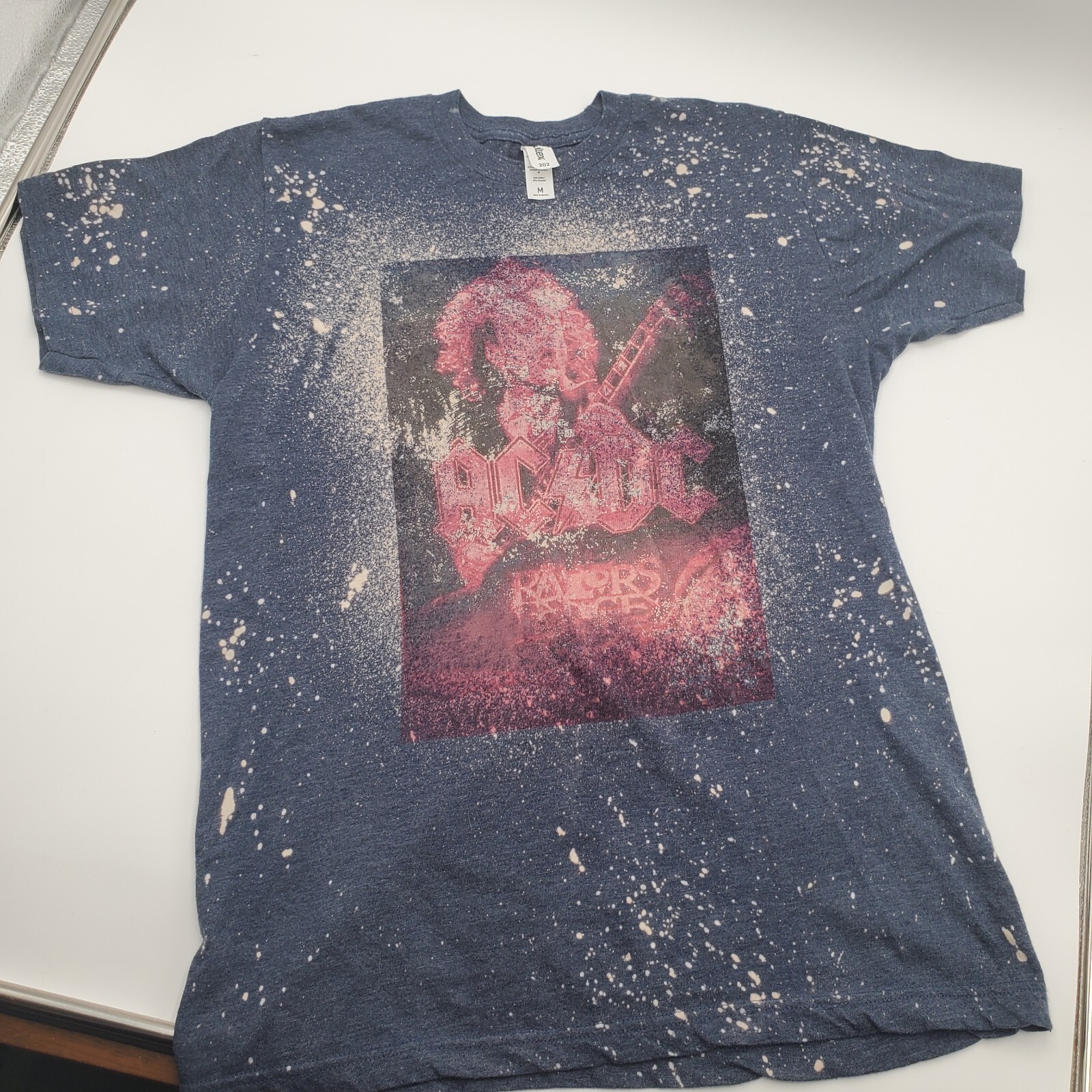 AC/DC Angus Young Razors Edge Splatter Bleached T-Shi… - Gem