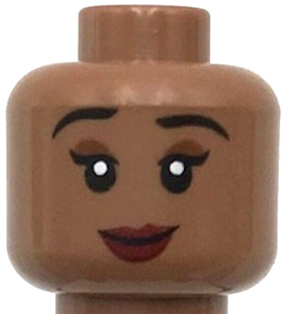 Lego New Medium Brown Minifigure Head Dual Sided Female Eyeshadow Part ...