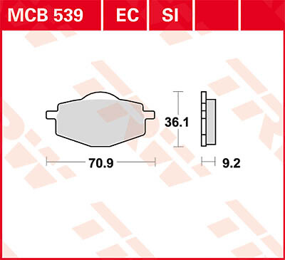 TRW MCB539EC BRAKE PAD EC-ORGANIC SACHS BEE 50 2010 | eBay