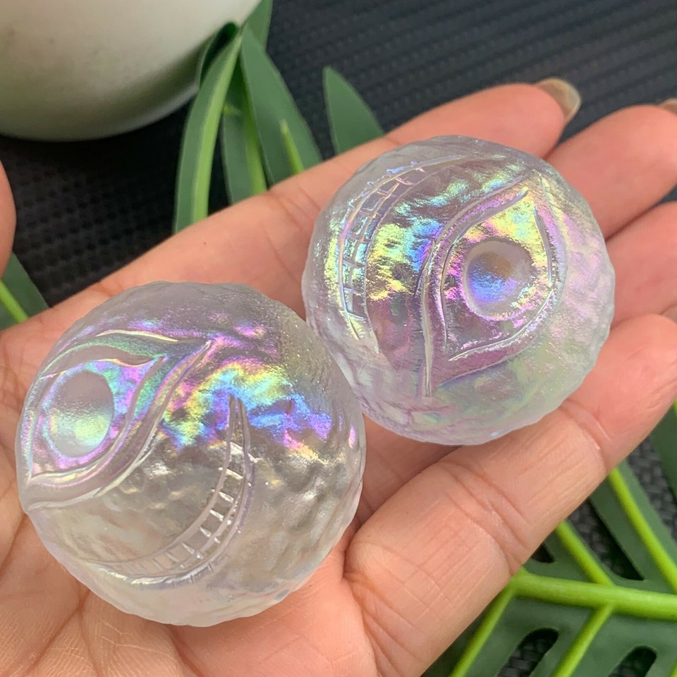 Rainbow Titanium Quartz sphere moon ball crystal CARE satellite CARE ...