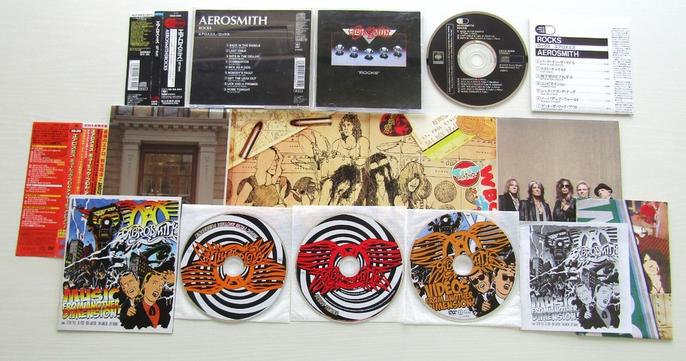 Aerosmith CDs Rocks, Gems, Pump, Night In The Ruts, Draw The Line set ...