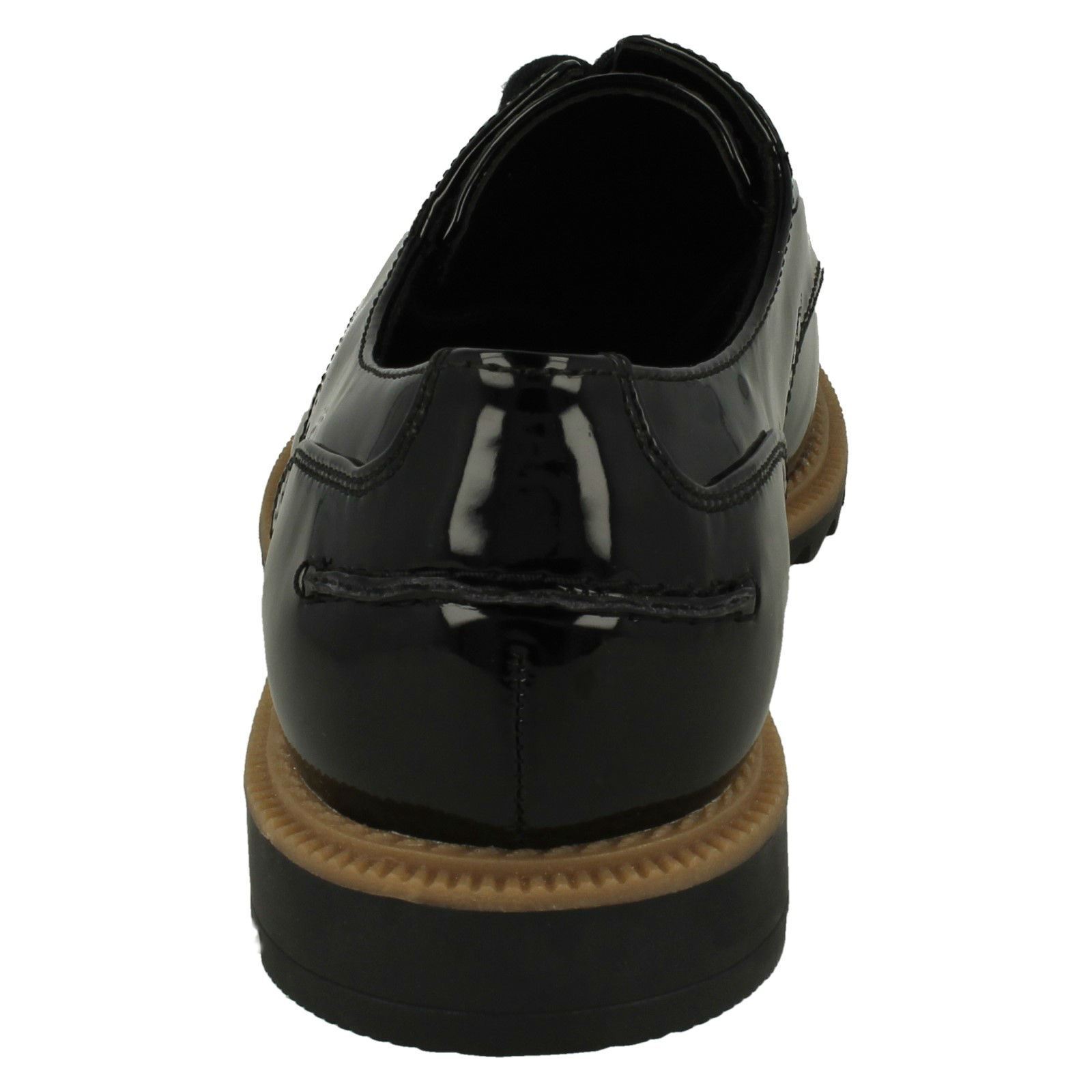 LADIES CLARKS LACE UP WORK SMART CASUAL LEATHER PATENT SHOES SIZE ...