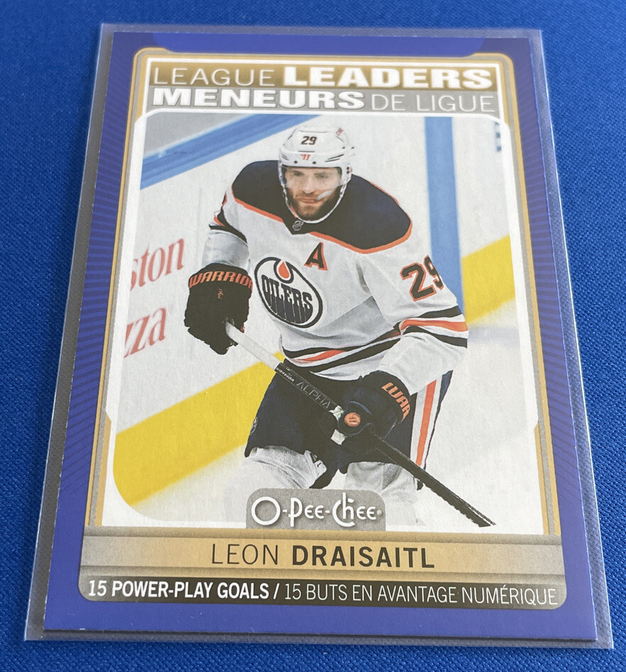 2021-22 O-Pee-Chee - Blue Border #585 Leon Draisaitl League Leaders SP ...