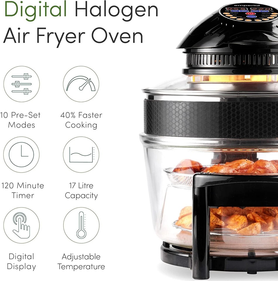Emperial 17L Digital Halogen Convection Oven Cooker Air Fryer Hinged ...