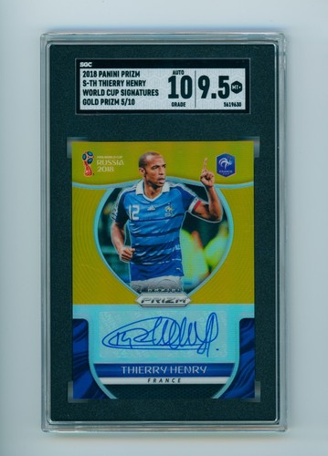 2018 Thierry Henry Panini Prizm World Cup Gold Autographed Card 5/10 ...