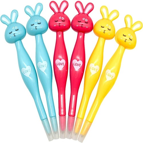 Plastic Writing Pens 6PCS Plastic Pen Cartoon Rabbit Pens Office | eBay