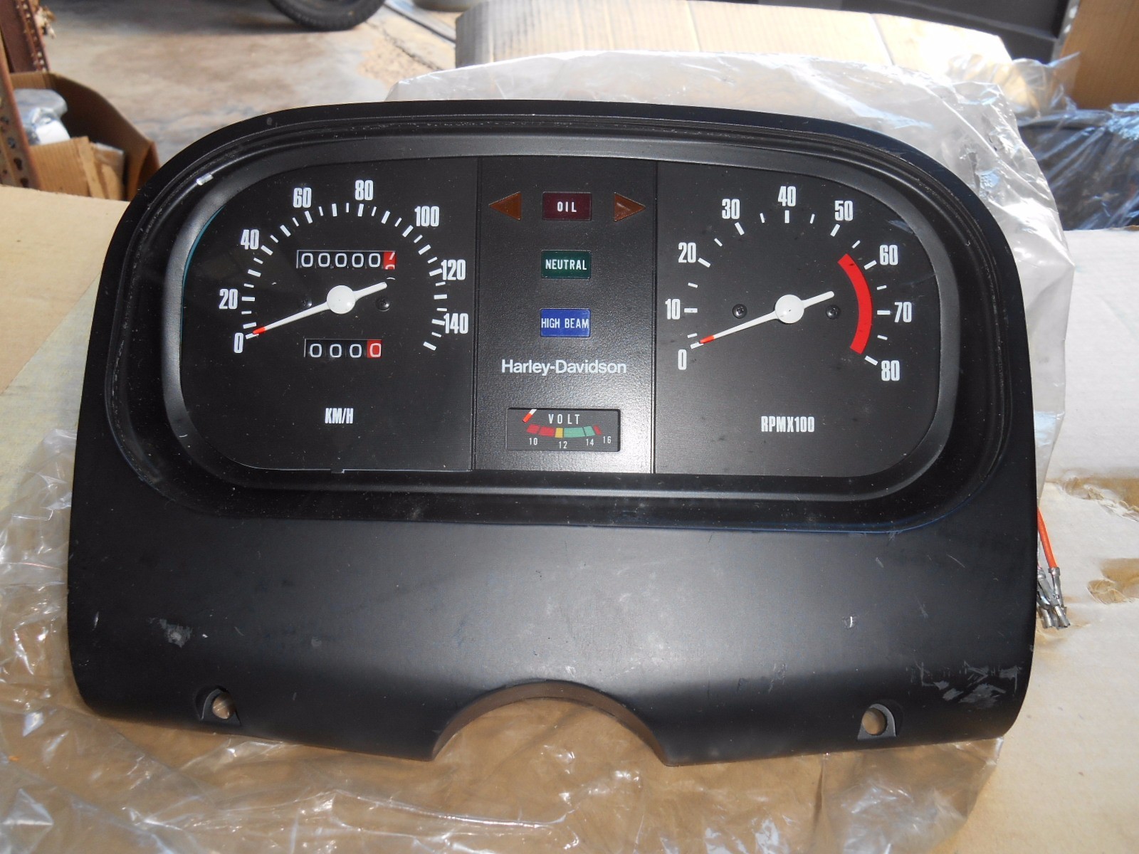 NOS Harley Davidson FLT Gauges Speedo Speedometer Tach KMH KM/H 67023 ...
