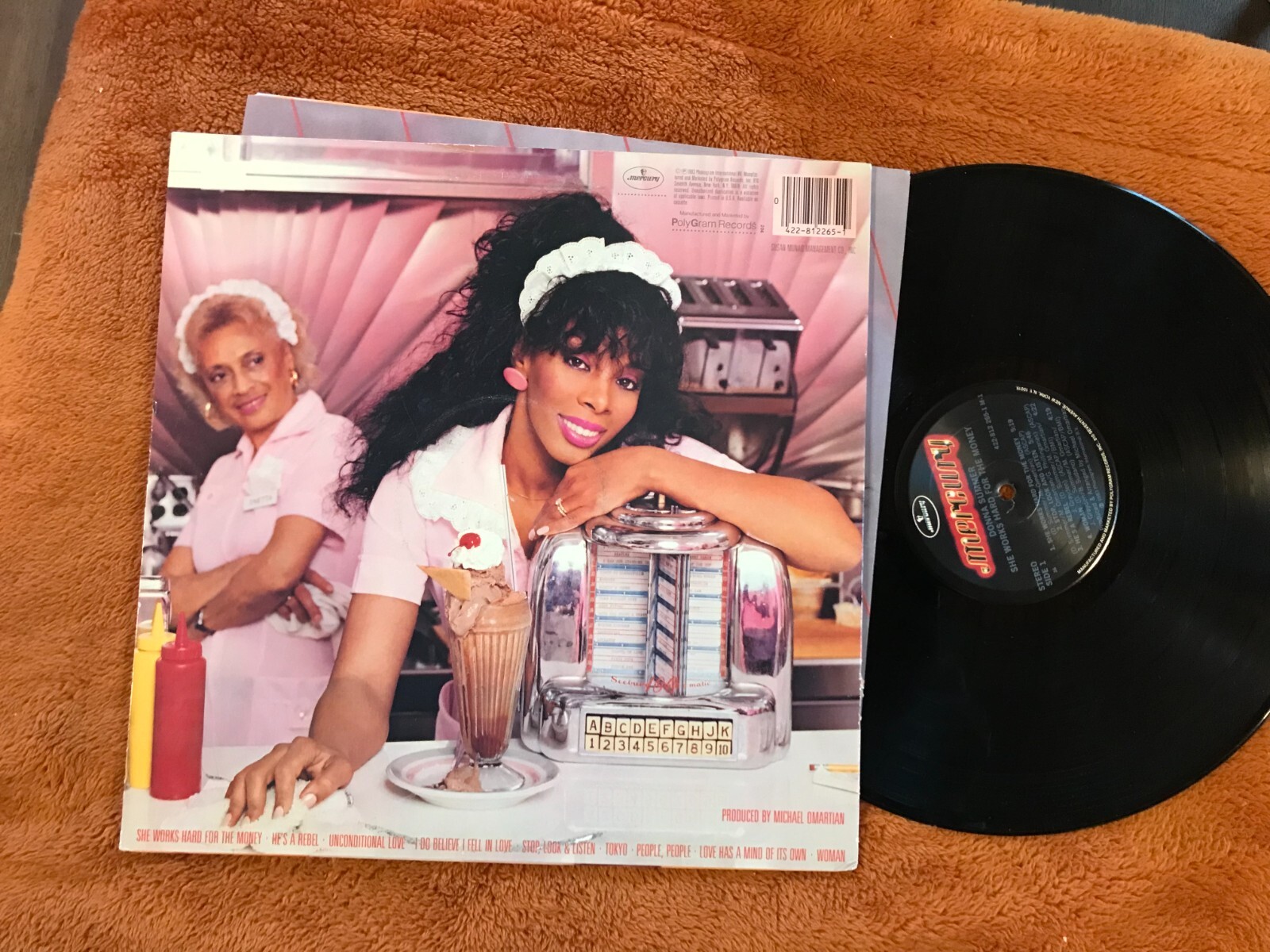 DONNA SUMMER 1983 synth soul funk original vinyl lp she works hard for ...
